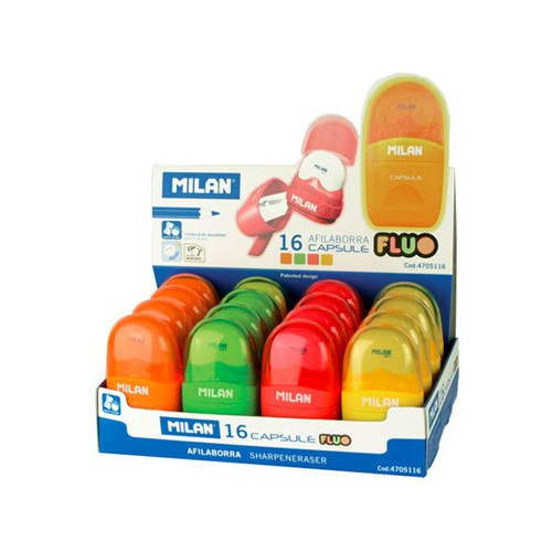 MILAN - Sharpener & Eraser - "Fluo"